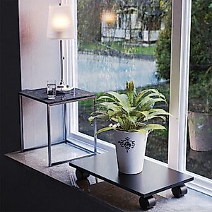 WEGASTU CPU Stand、Computer Tower Stand、Mobile CPU Holder with 4 Caster Wheels Fits for PC、Printer、Most Computer Tower、Office、Home、Planter Caddies、Dog Bowl Stand (Black)