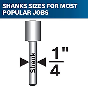 BOSCH RBS006 6-Piece 1/4 In. Shank Carbide-Tipped Multi-Purpose Router Bits Assorted Set with Included Storage Case for Applications in Straight, Trimming, Decorative Edging, Dovetail Joinery