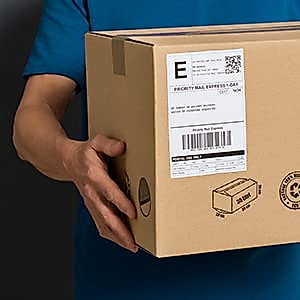 Phomemo Thermal Direct Shipping Label - 4" x 6" Fan-Fold Labels, 100 pcs, Permanent Adhesive, Commercial Grade Postage Thermal Labels (White-100)