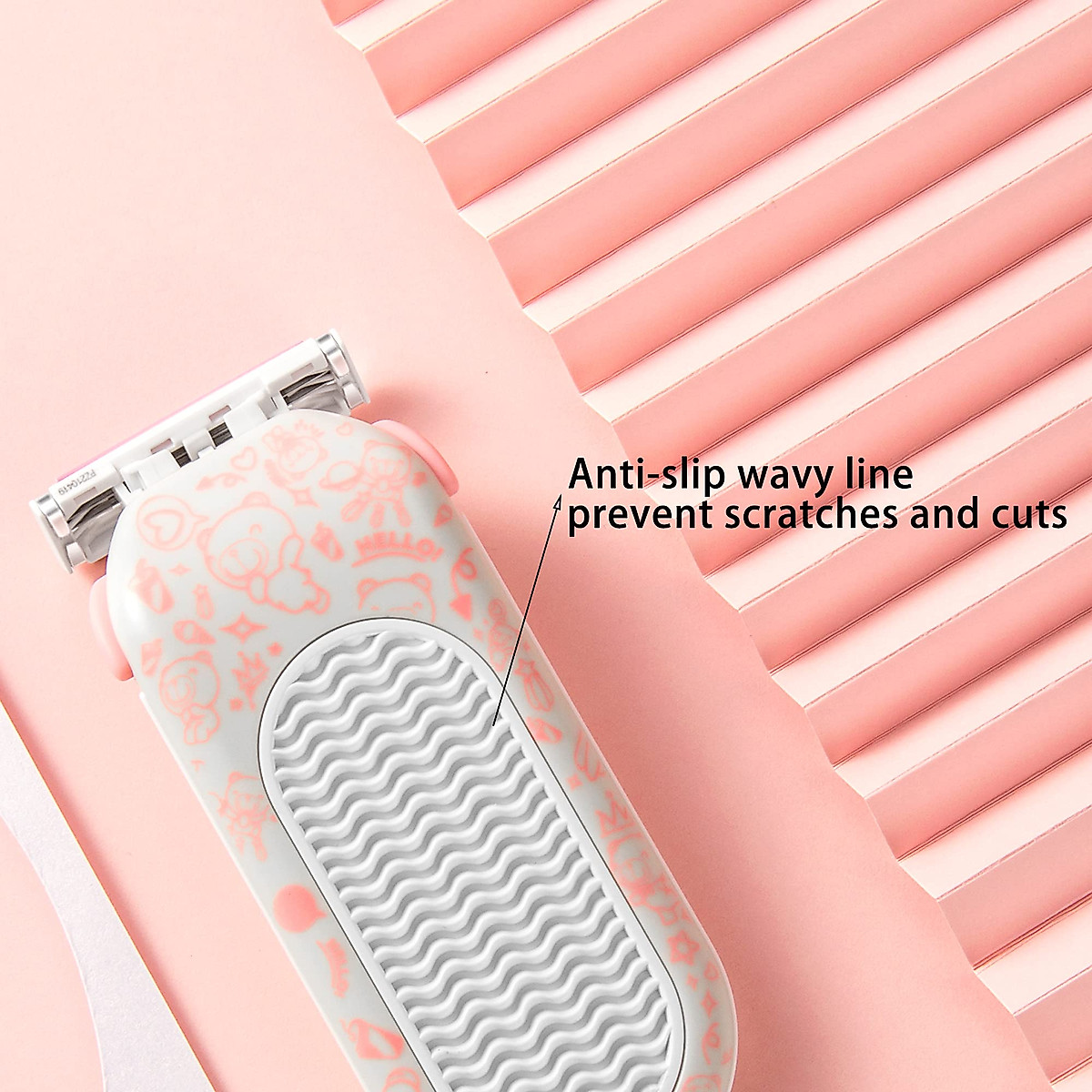 Domon Dolly Razors for Women, Premium Womens Razor for Shaving 6 Refills 3 Blades, Razor Blades with Vitamin E and Aloe Vera Lubricating Strip, Choco Teddy