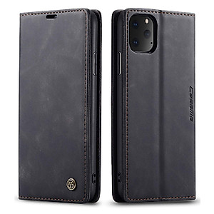 SINIANL iPhone 11 Wallet Case iPhone 11 Leather Case, Book Folding Flip Case with Kickstand Credit Card Slot Magnetic Closure Protective Cover for Apple iPhone 11 2019 6.1 inch - Black