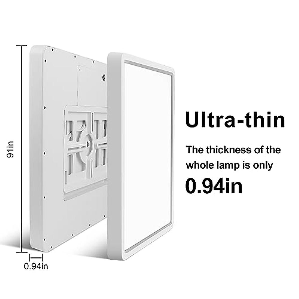 2Pack 9inch 18W LED Flush Mount Ceiling Light, 5000K Daylight White LED Ceiling Light, 1800LM Flat Square LED Ceiling Lamp for Bedroom, Kitchen, Living Room (White)