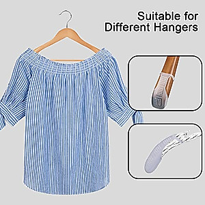 Jaxbo Hanger Grips, Clothing Non-Slip Hanger Grips, Clear Hanging Gripper - Stretchable & Eco-Friendly Fit on The Ends of Hangers, 12 PCS