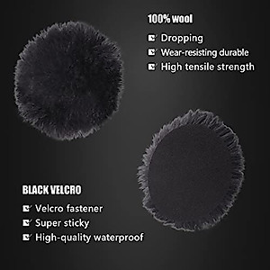 Wool Polishing Buffing Pad, SPTA 6 Pcs 6 Inch 150mm Polishing Buffing Wheel for Drill Buffer Attachment with 5/8"-11 Drill Adapter Compound Cutting & Polishing for Car Polisher