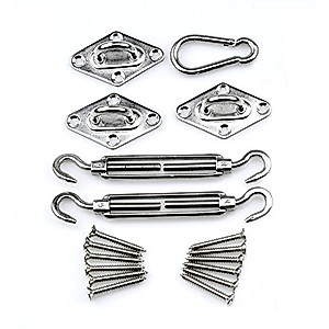 COSCOOL Shade Sail Hardware Kit for Sun Shade Sails Stainless Steel Installation Hardware Kit (6-inch Triangular)