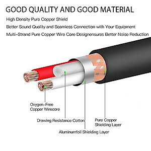 YESPURE USB Guitar Cable 10Ft, USB Guitar Interface Male to 6.35mm 1/4 inch Gold-Plated TS Mono Plug,Recording Cable Compatible with PC, Mac, Xbox, PS4, PS3,PS2