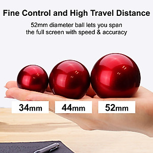 ELECOM HUGE Trackball Mouse, Wired, Finger-Operated, 8-Button Function, Palm Rest Attached, 52mm Smooth Red Ball Windows11, macOS (M-HT1URBK)