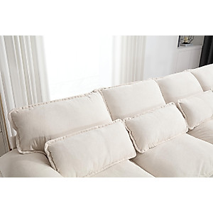 Symmetrical U Shaped Modular Sectional Sofa Cloud Couch, 6 Seater Oversized Convertible Sleeper Couch with Double Chaise & Memory Foam, Deep Seat Corner Sofa&Couches for Living Room Office