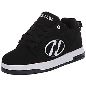 Heelys Boys' Voyager Tennis Shoe, Black/White, 4 M US Big Kid