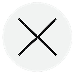 Powell Black Wood Modern Round Glass Top Parnell X Base Dining Table