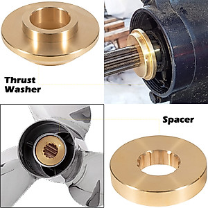Outboard Upgrade Propeller Installation Hardware Tools Kit Fits for Yamaha Outboard 150-300 HP, Includes Thrust Washer, Spacer, Washer, Nut and Cotter Pin, Comparable to OEM Part Number 6E5-45987-01