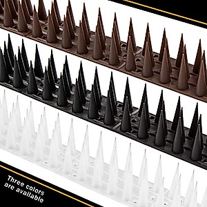 EcoGrowth Bird Spike for Small Birds and Cat, Pigeon Spike for Outside, Critters Fence Spike for Fence, Wall, Roof, Railing - 24 Pack [35.4FT]