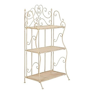 SAFAVIEH PAT5022A Outdoor Collection Torus Pearl White 3-Tier Shelf