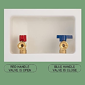 Lingmfg Washing Machine Outlet Box Sweat Thread with 2 inch Central Drain, 1/2 inch Thread, 1/2 inch Copper Sweat, Connection 3/4 inch Washing Machine Hoses