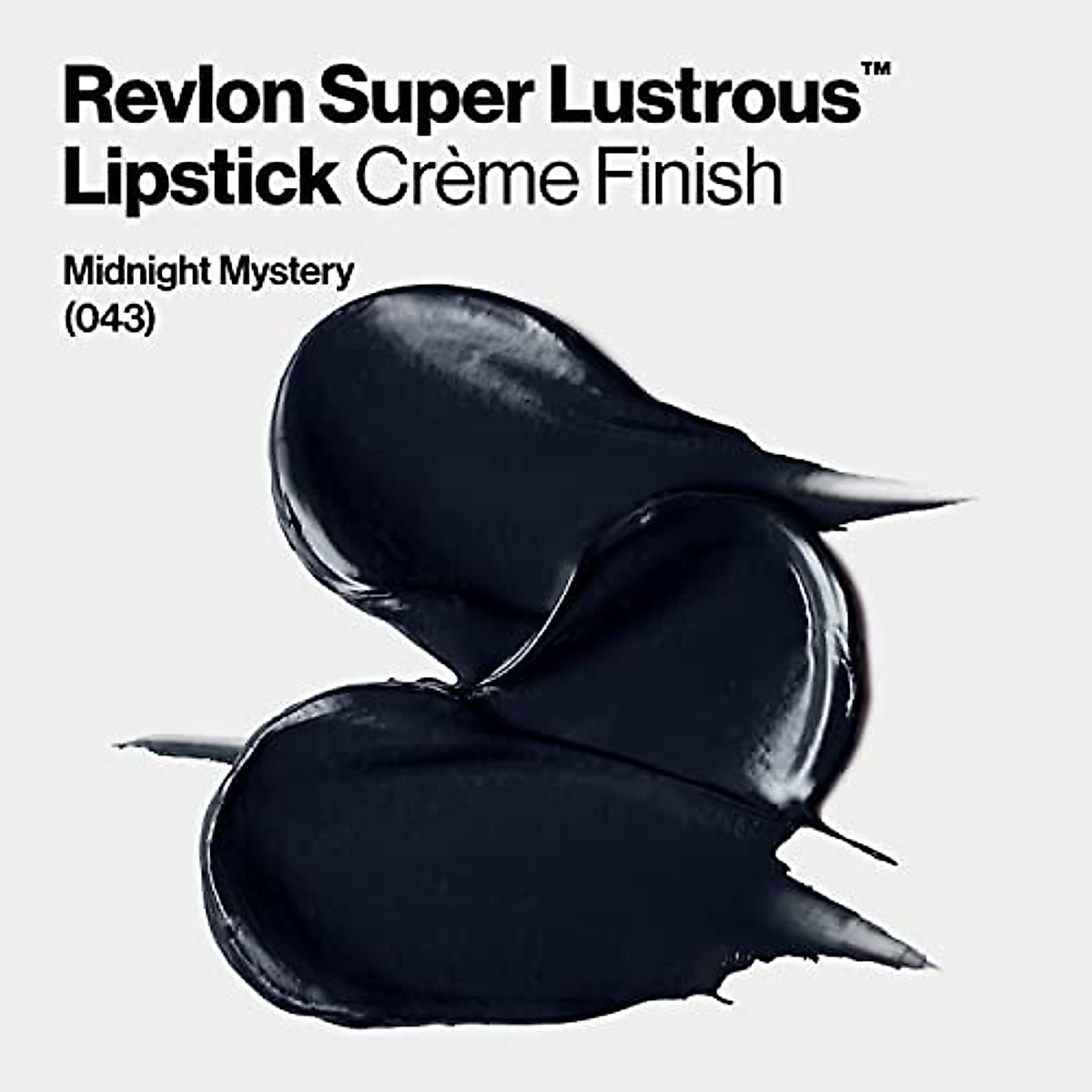 REVLON Super Lustrous Lipstick, High Impact Lipcolor with Moisturizing Creamy Formula, Infused with Vitamin E and Avocado Oil in Blue/Black, Midnight Mystery (043)