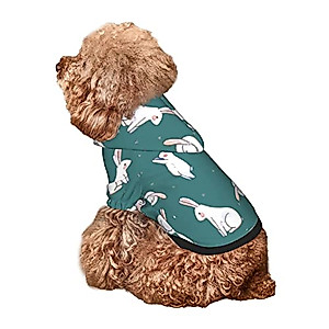 Small Pet Sweaters with Hat Watercolor-Rabbit-Easter-Bunnies Cat Puppy Hoodie Pet Hooded Coat X-Small