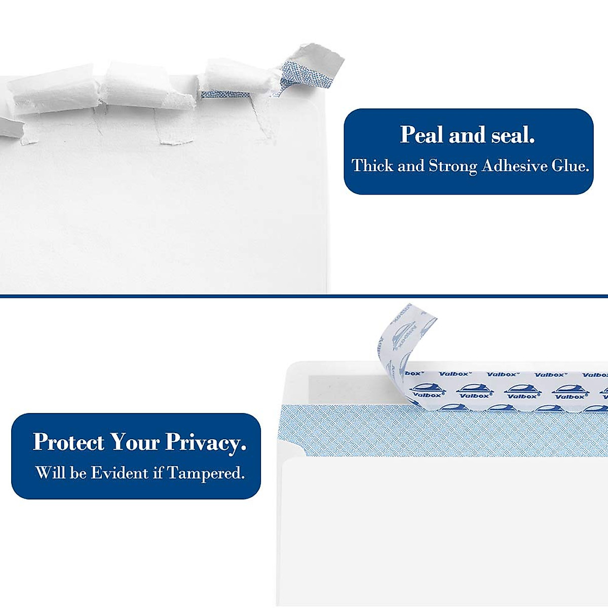 ValBox 500 Count #10 Double Window Envelopes 4-1/8x9-1/2" Self Seal Security Envelopes for QuickBooks Invoices, Business Statements and Legal Documents