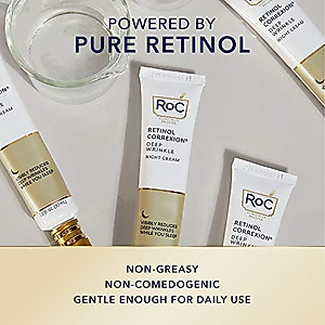 RoC Retinol Correxion Deep Wrinkle Anti-Aging Night Cream, Daily Face Moisturizer with Shea Butter, Glycolic Acid and Squalane, Skin Care Treatment, 1 Ounce