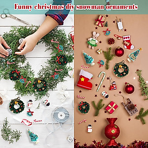 Shappy 36 Pcs 1:12 Scale Christmas Miniature Figurines Miniature Christmas Tree Wreath Candy Cane Snowman Ornaments Christmas Village Statue Desktop Decorations for Christmas Holiday Festival Decor
