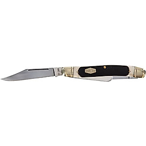 Old Timer 858OTB Genuine Bone Lumberjack 7.9in S.S. Traditional Folding Knife with 3.4in Clip Point Blade and Bone Handle for Outdoor, Hunting, Camping and EDC