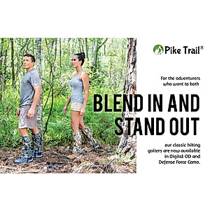 Pike Trail Waterproof Adjustable Leg Gaiters: for Hiking in Mud, Sand, and Snow - Hunting, Mountain Climbing, or Snowshoeing