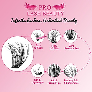 Lash CIusters 320Pcs Individual Lashes 3D Fluffy Cluster Lashes Natural Look Eyelash Clusters Faux Mink Wispy Lashes 30D+40D-D Mixed DIY Lash Extension (3D Fluffy-30D+40D-D,8-16mix)
