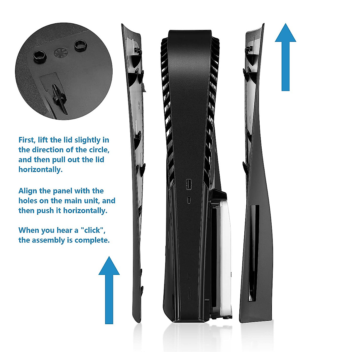 PEPPER JOBS Console Cover, Hard Shockproof Console Skin Case, ABS Anti-Scratch Dustproof Gaming Console Cover Replacement Plate Shell for Console Disc Edition (Midnight Black)