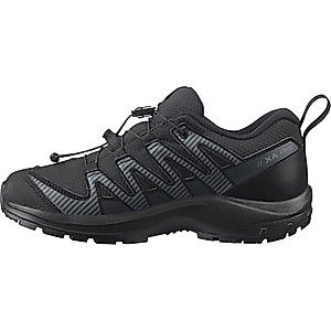 Salomon Junior XA PRO V8 CLIMASALOMON™ WATERPROOF Outdoor Shoes for Kids, Black / Black / Ebony, 2