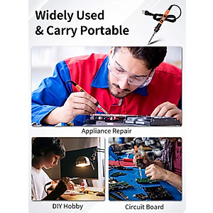 HUASOET Digital Soldering Iron 80W 110V, LCD Display Portable Electric Solder Iron, Sautering Gun Kit for Electronics - Auto Sleep, Fast Heating, Adjustable Temperature