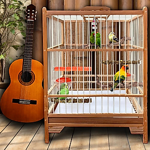 Natural Wood Bird Perch Hanging Branch for Parrot Climbing Training Perch Stand Platform Toy Cage Accessories for Small Parakeets, Cockatiels, Conures (7PCS)