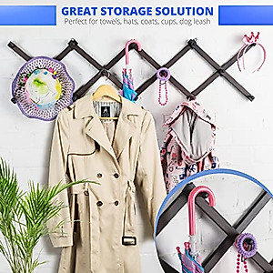 Stylo Grey Wall Hangers X Shaped 37 x 16 Inches with 14 Wooden Pegs (2 Inches Long) - Hat Racks for Baseball Caps, Purse Hanger Accordian Wall Hanger Wood for Hats, Caps, Mugs, Coat Hangers for Wall