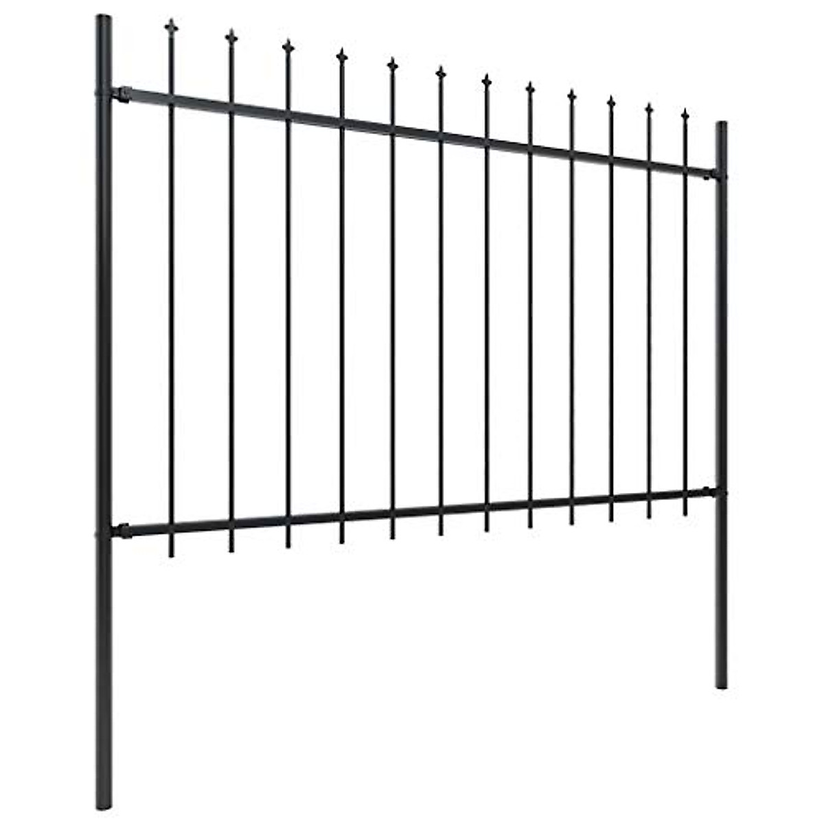 Garden Fence with Spear Top,Garden Fence Border,Portable Fence,Privacy Fence,Fencing for Yard,Private Fence,Garden Fence for Dogs,for Patio,Backyard,Outdoor Pool,Porch, Steel 66.9"x47.2" Black