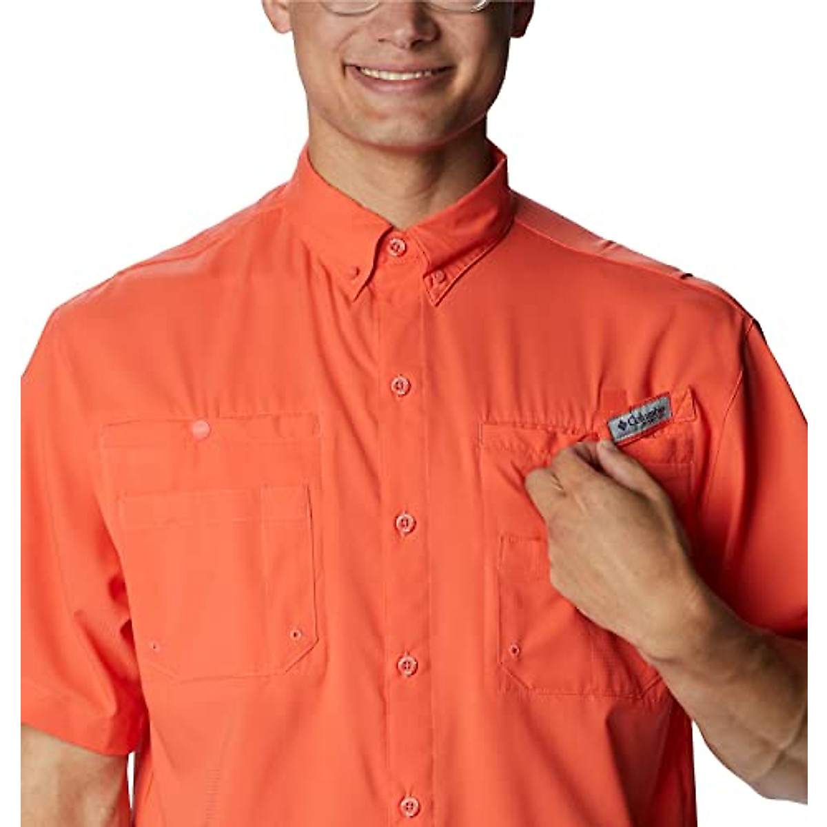 Columbia Men's Standard Tamiami II Short Sleeve Shirt, Corange, Medium