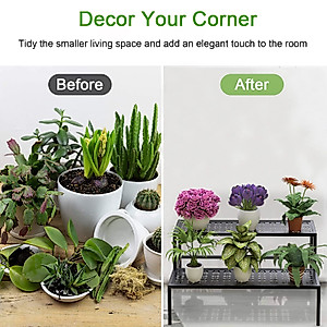 Metal Plant Stand Metal 2 Tier Potted Multiple Flower Pot Holder Plant Shelf Indoor Plants Multiple,Outdoor Heavy Duty Planter Display Shelving Unit for Patio Garden Corner Balcony Living Room