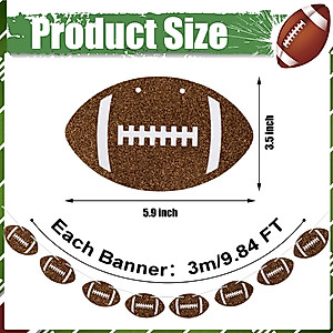 5 Count Football Party Banner Football Paper Garland Sports Theme Hanging Decorations Glitter Football Banner for Superbowl Game Day Boys Birthday Baby Shower Party Supplies