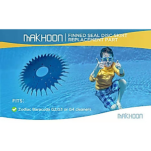 MAKHOON 4 Pieces Pool Cleaner Replacements Include W70329 Pool Cleaner Finned Seal W69698 Pool Cleaner Diaphragm W70327 Foot Pad Compatible with Zodiac Baracuda G2, G3, G4 Replace W69721 W72855