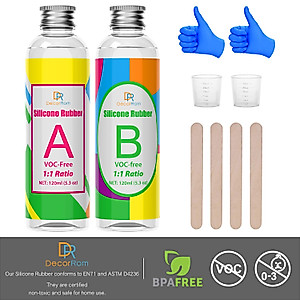 Silicone Mold Making Kit - Liquid Translucent Silicone Rubber for Silicone Molds Making, DIY Epoxy Resin Mold - Easy 1:1 Mixing Ratio Silicone for Casting, Jewelry Making, Manual, Craft(10.6oz/240ml)