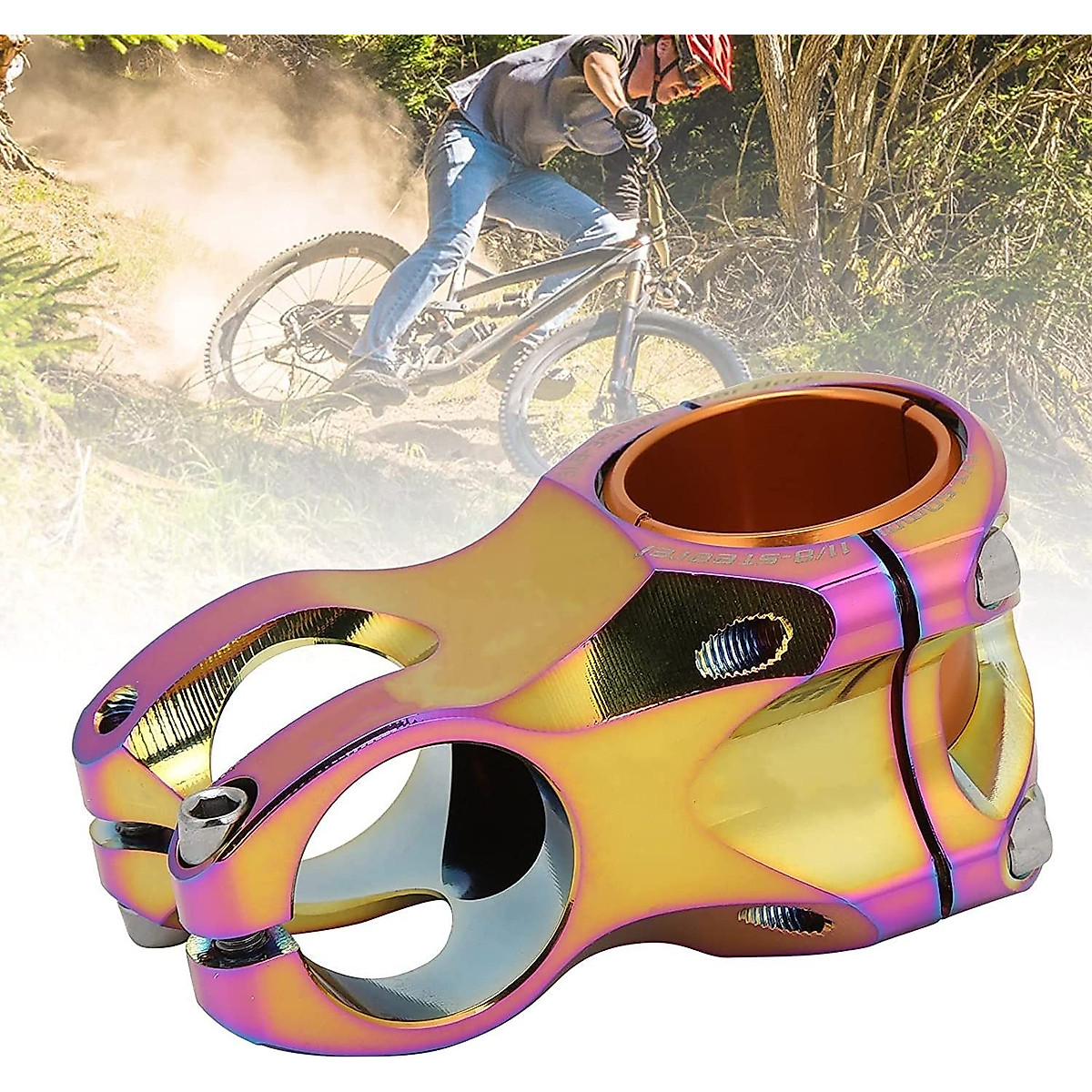 ZECHAO Bike Handlebar Stem,31.8‑35x50mm Colorful Bike Handlebar Stem for Road Bike Mountain Bike Bike Cycling Short Riser Bike Stem