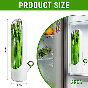 woodounai 2 Pcs Herb Saver for Refrigerator Cilantro Container for Fridge Fresh Herb Keeper Herb Storage Fridge Organizer for Cilantro Mint Parsley Asparagus Vegetables Fruit (White & Black)
