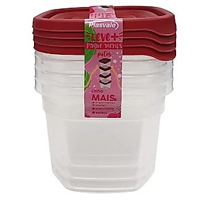 Plasvale Food Storage Containers with Lids, Freezer, Microwave and Dishwasher Safe - BPA Free - 17.92 oz (8-Pieces Set, White, Model 2)