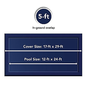 Blue Wave BWC652 12-ft x 24-ft Rectangular Rugged Mesh In Ground Pool Winter Cover,Black