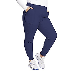 Cherokee Infinity Women Scrubs Pant Mid Rise Jogger Plus Size CK080A, 2XL, Navy
