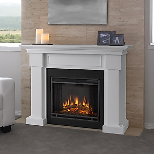 Real Flame White Hillcrest Electric Fireplace, Medium