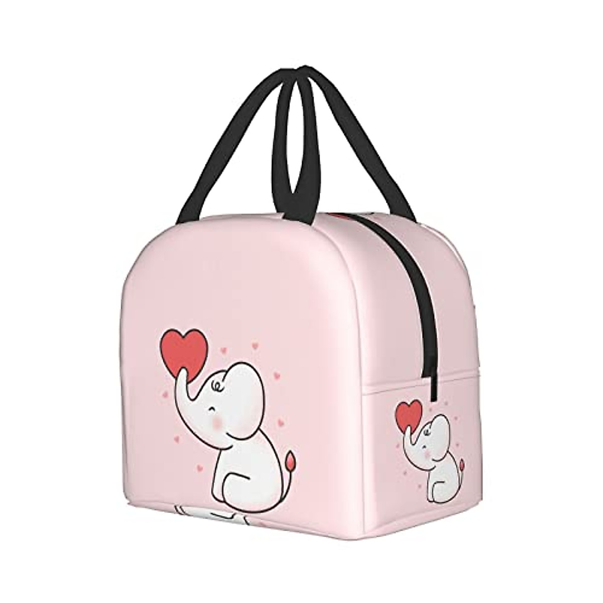 Lunch Bag Cute Elephant With Heart Animal Insulated Lunch Box Reusable Lunch Bags Meal Portable Container Tote For Men Women Work Travel Picnic