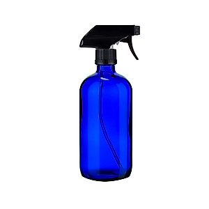 Mountain West Cobalt Bottle with Sprayer (16 oz 5-Pack) PET Plastic Boston Round Bottle with 28-410 Neck