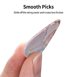 UNKVROL Marble Guitar Picks for Acoustic Guitar Girls Pink 12 Pack Includes Thin Medium Heavy Gauges, Guitar Pick7, AY444