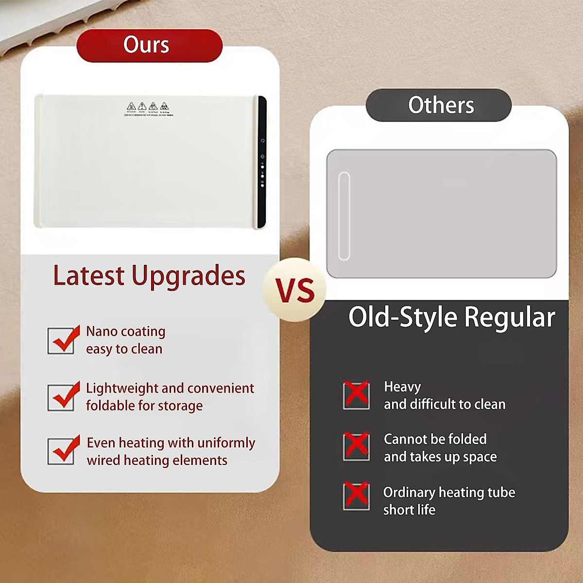 Food Warming Mat for Buffet, Adjustable Temperature, Auto Shut-Off, Full Surface Heating to Keep Food Warm, Easy to Use, Clean and Store, Electric Warming Tray for Buffets Party, Gathering, Daily Use