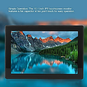 DAUERHAFT IPS Monitor, 10.1 Inch Touchscreen Monitor 100-240V IP65 Waterproof 1280x800 Strong Heat Dissipation for Office(#1)