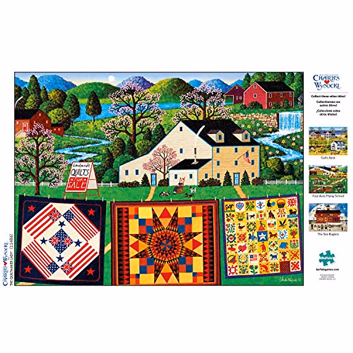 Buffalo Games - Charles Wysocki - The Quiltmaker Lady - 1000 Piece Jigsaw Puzzle, Green