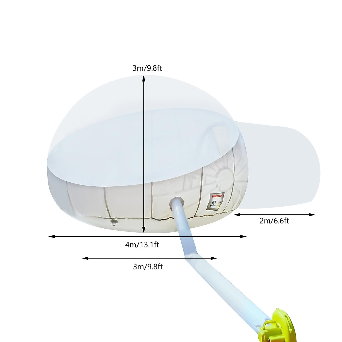 CNCEST Inflatable Bubble House, 13ft Dia. Waterproof Luxurious Transparent Outdoor Dome Double Tunnel Inflatable Bubble Tent with Blower for Camping, Music Festival, Stargazing